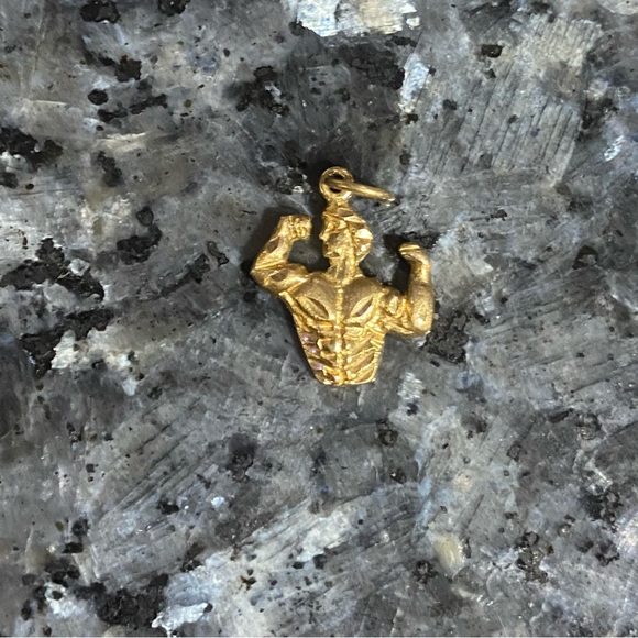 Jewelry | Gold Muscle Man Charm | Poshmark